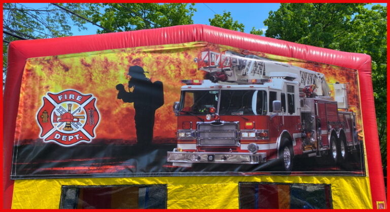 Fire Truck Banner for Combo Inflatables - NyInflatables